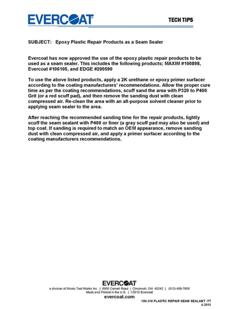 Technical Resources - ITW Evercoat