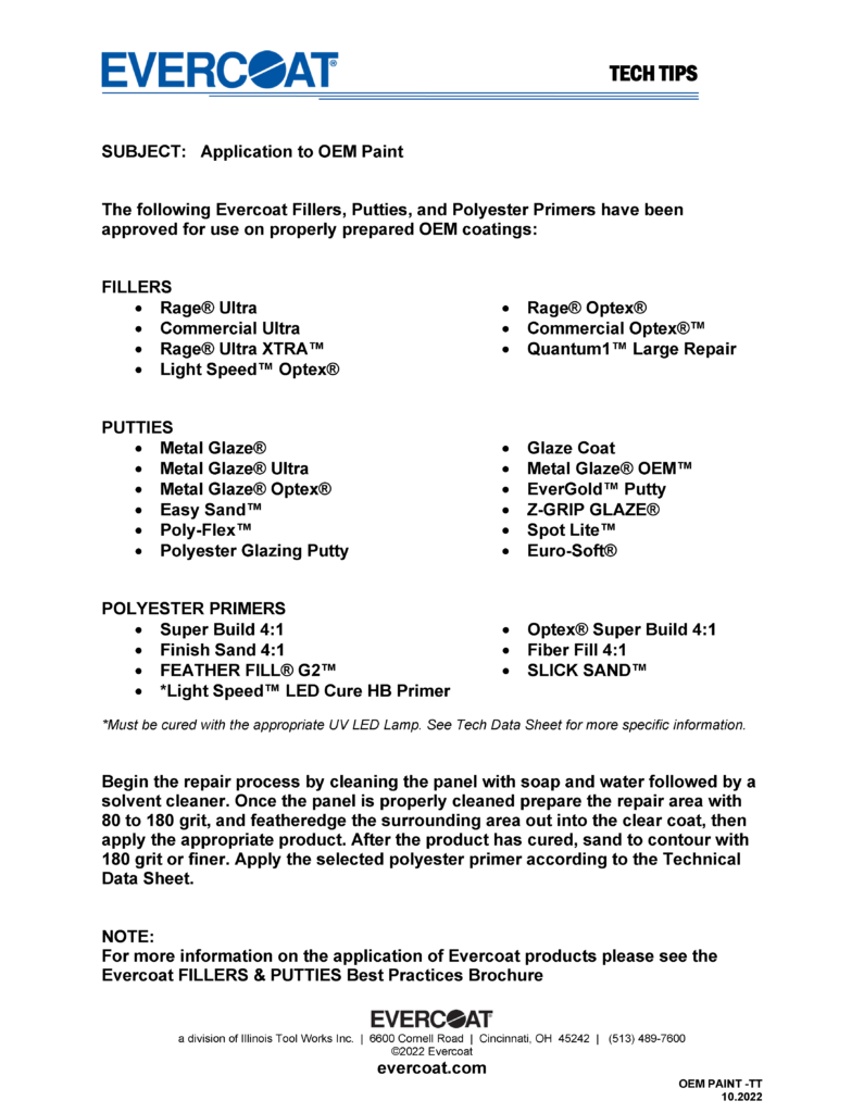 Technical Resources - ITW Evercoat